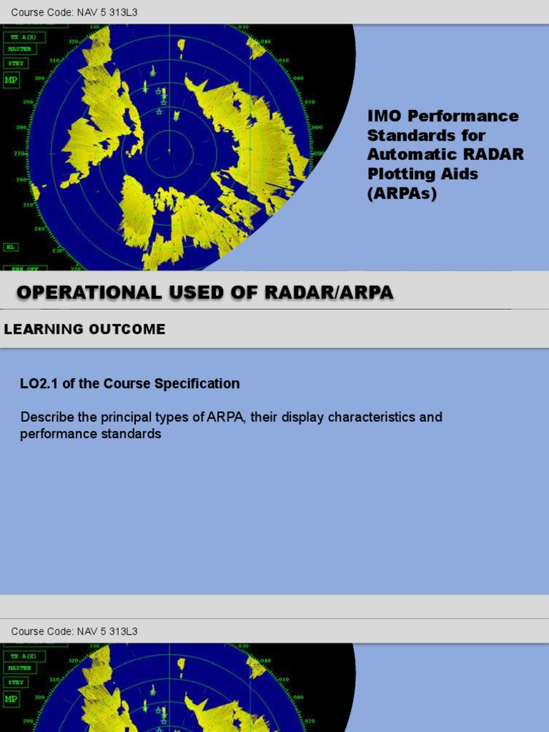 IMO Performance Standards For ARPA | PDF