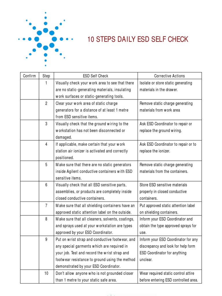 10 Pasos Esd | PDF | Electrostatic Discharge | Computing