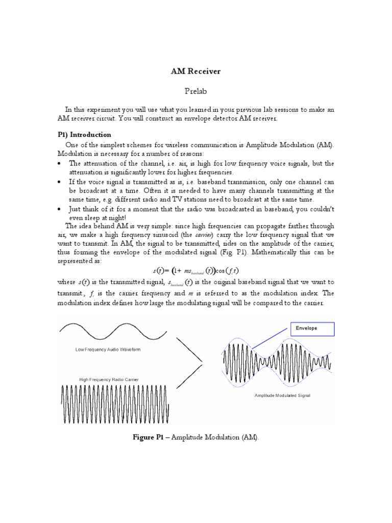 AM Receiver | PDF | Detector (Radio) | Modulation