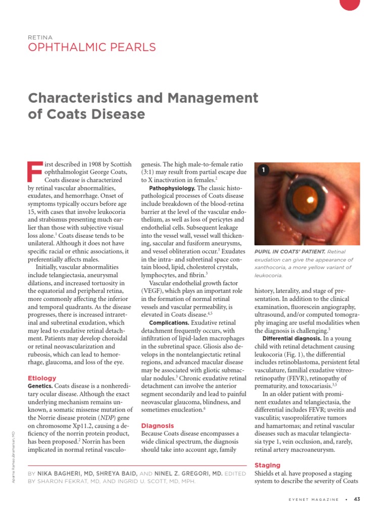 Retina Pearls: Recognizing and Managing Coats Disease | PDF | Medical Specialties | Health Sciences