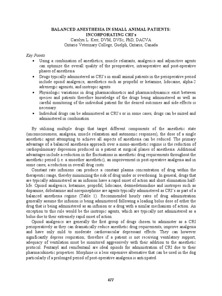 Balanced anesthesia | PDF | Anesthesia | Analgesic