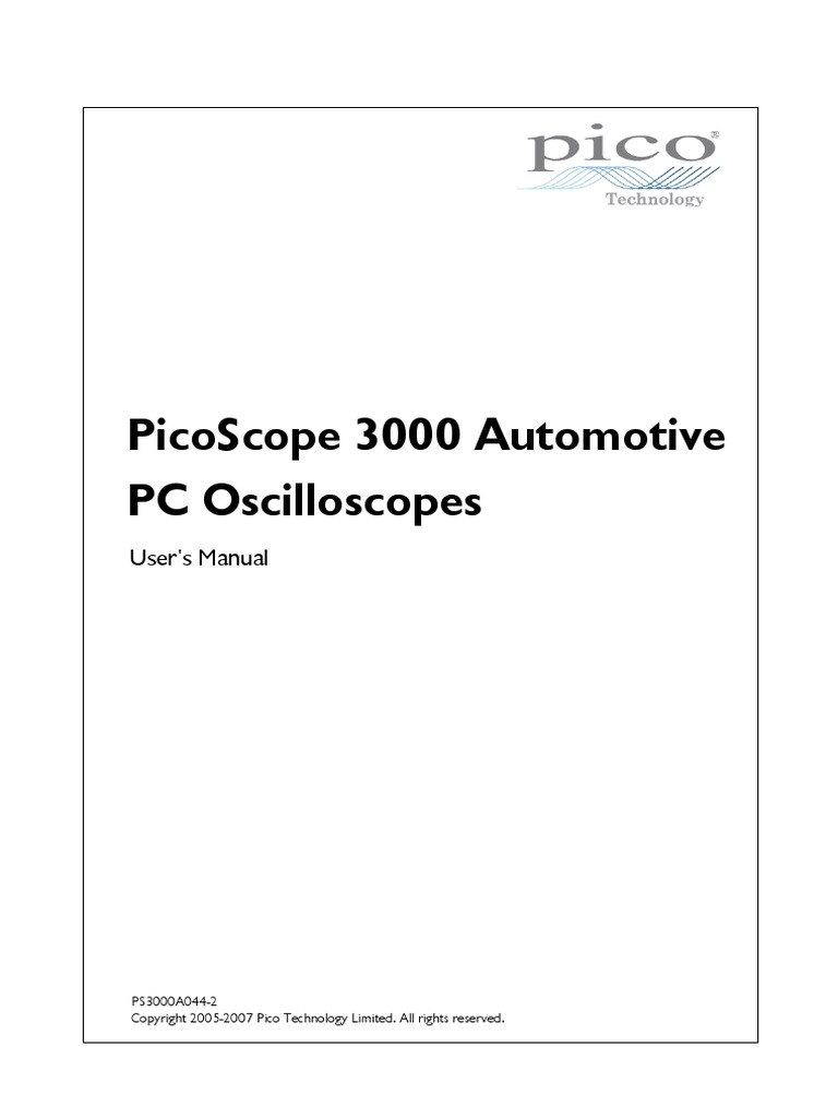 PicoScope 3223 3423 Automotive Oscilloscope Users Guide | PDF | Usb ...