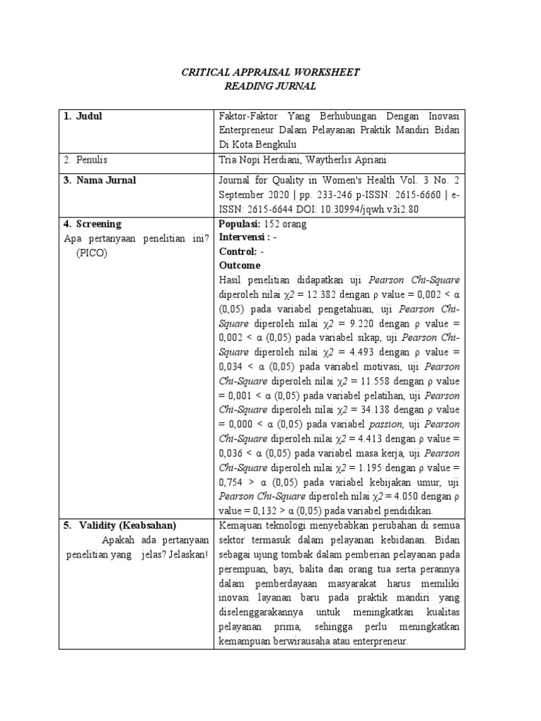 Telaah Jurnal PICO | PDF