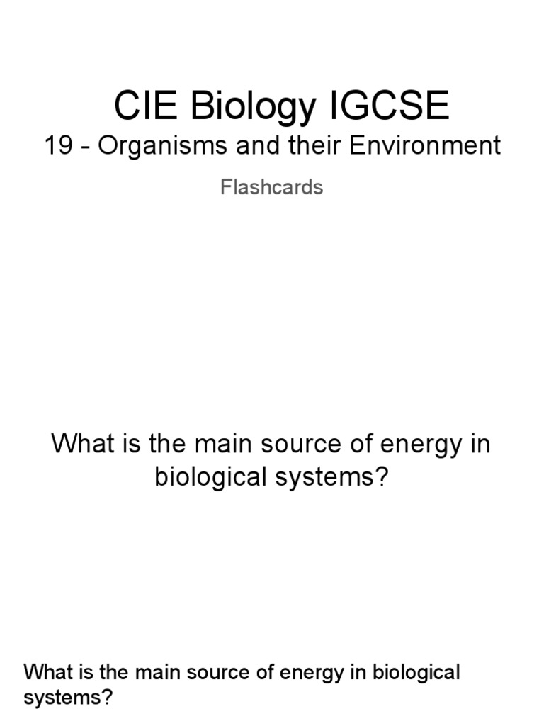 IGCSE Biology: Organisms & Environment | PDF | Food Web | Biogeochemistry
