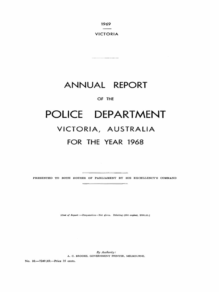 Victoria Police Annual Report 1968 | PDF