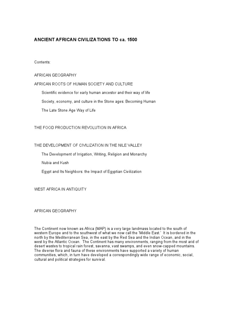 Ancient African Civilizations To CA. 1500 | PDF | Stone Age | Sahara