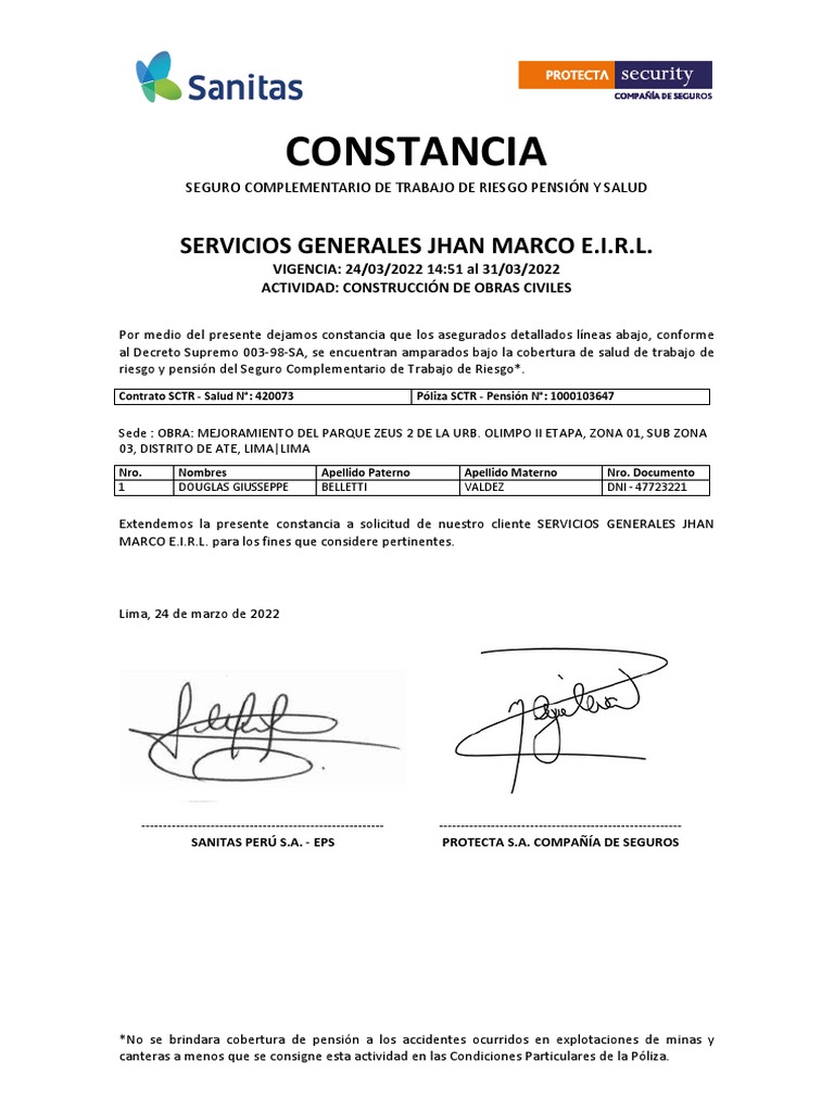 Constancia | PDF