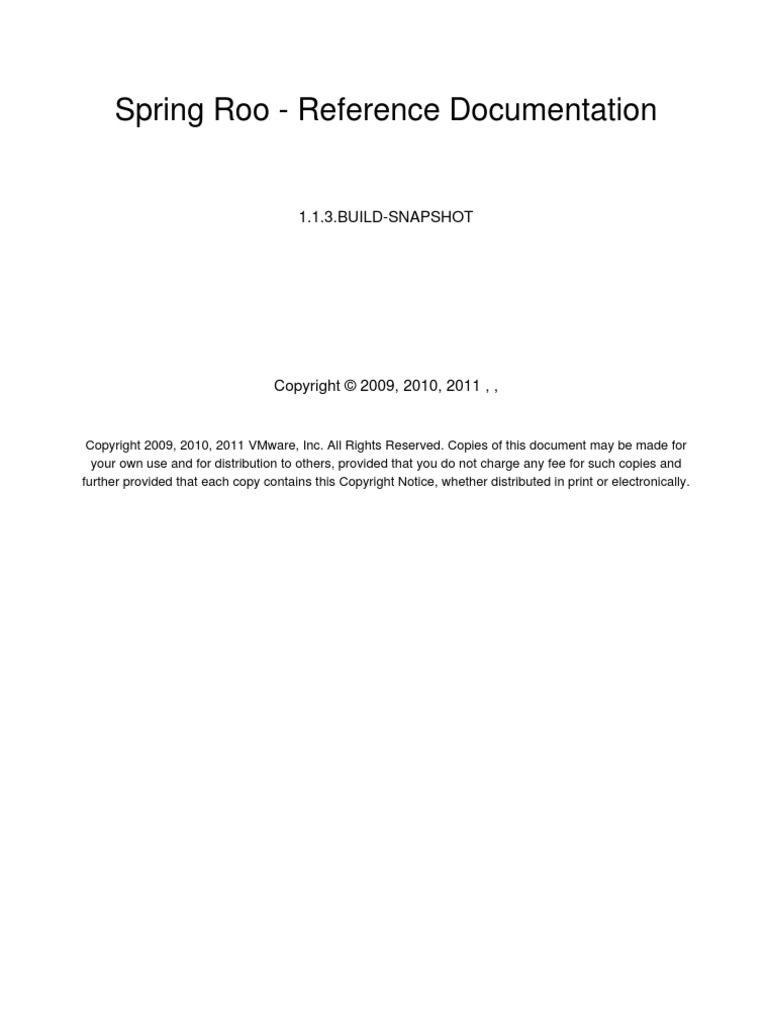 Spring Roo Reference Documentation Pdf Selenium Software Java