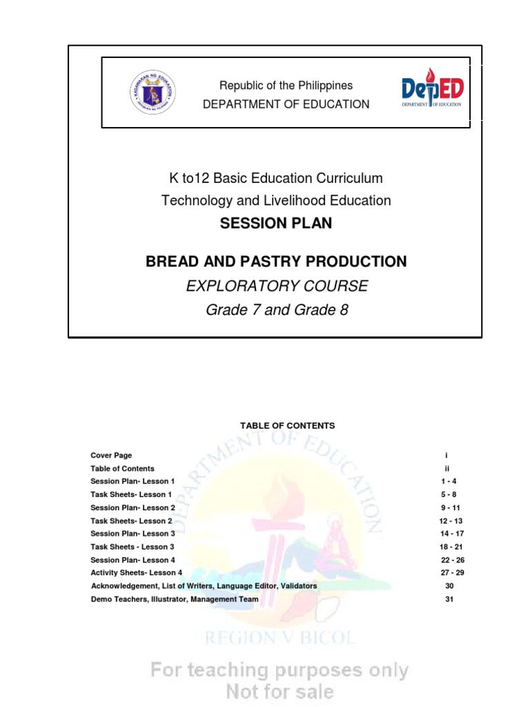 TLE G7 - 8 Bread and Pastry Production | PDF | Educational Assessment ...