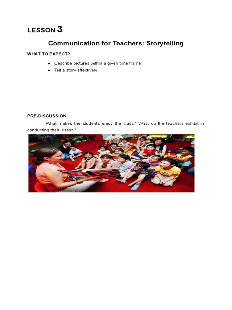 Chapter 4-Lesson 3 | Download Free PDF | Storytelling | Teachers