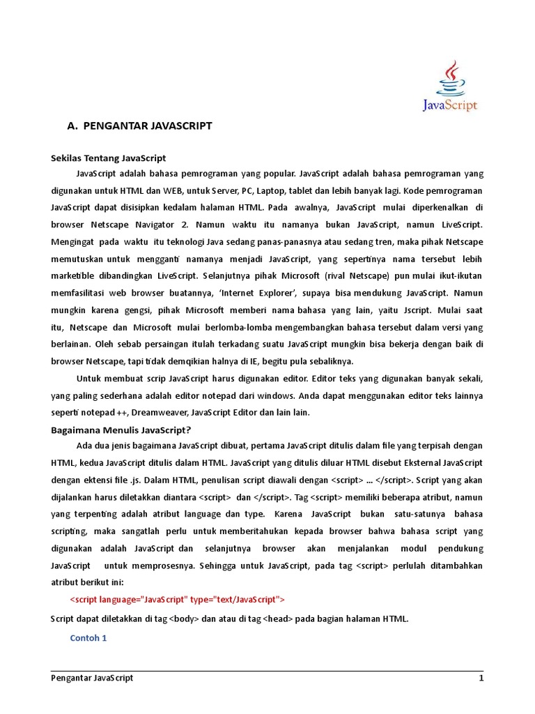 Dasar Javascript Pdf 