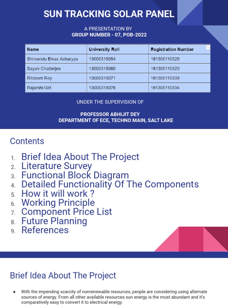 Sun Tracking Solar Panel System Design | PDF | Photovoltaics | Solar Power
