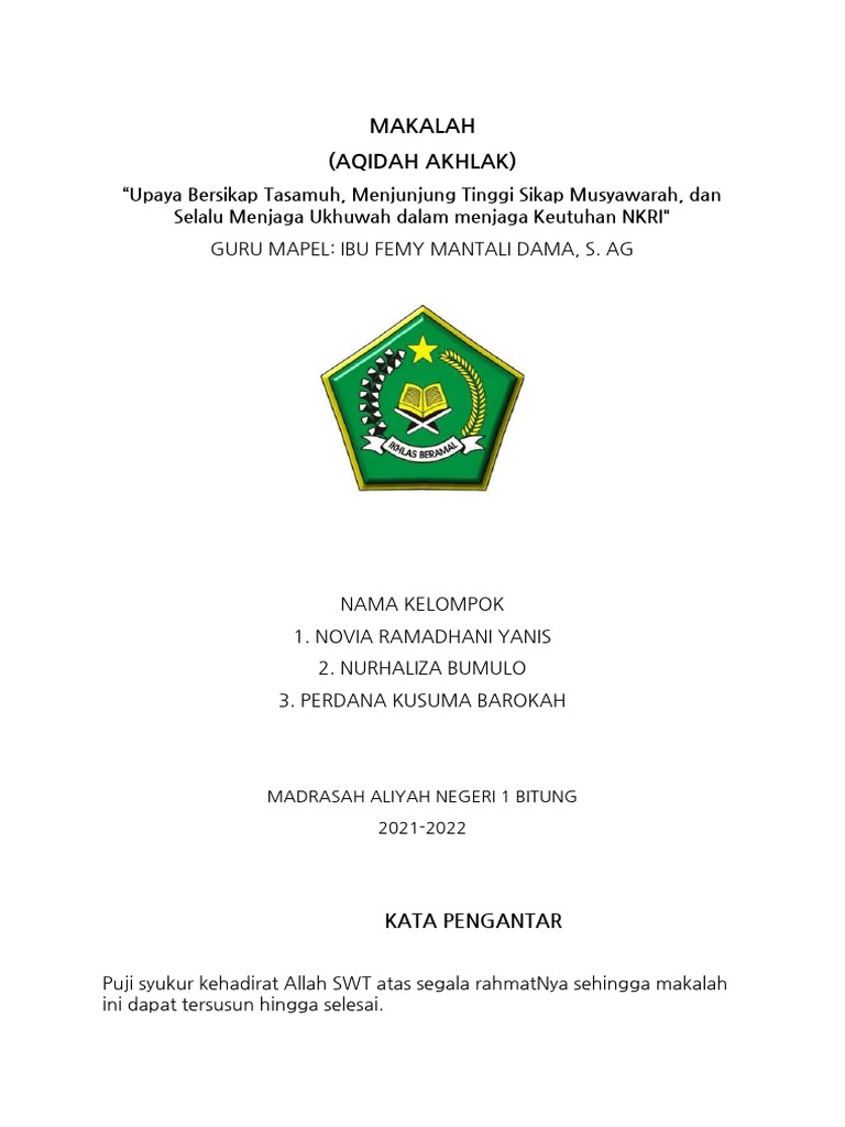 Makalah Kelompok Aqidah Akhlak | PDF