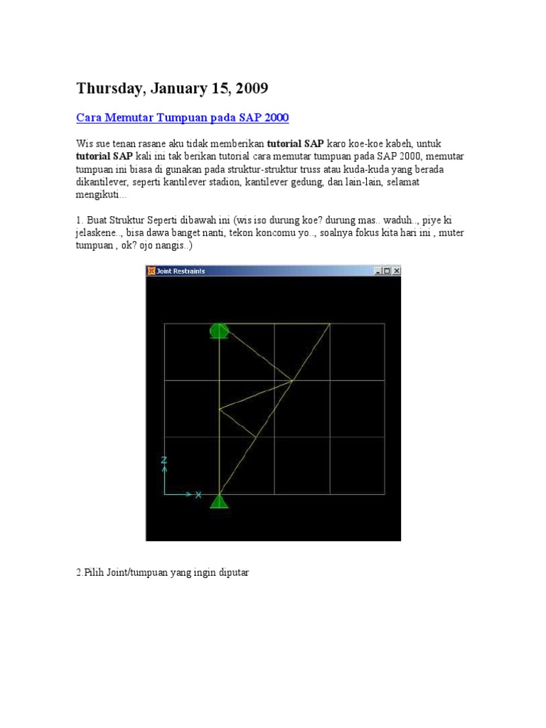 Cara Memutar Tumpuan Pada SAP 2000 | PDF