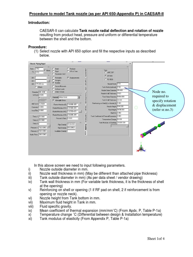 Procedure To Model API 650 Nozzle1 | PDF | Rotation | Thermal Expansion