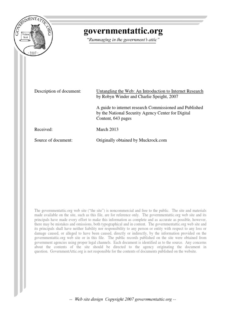 Internet Research Guide by NSA | PDF