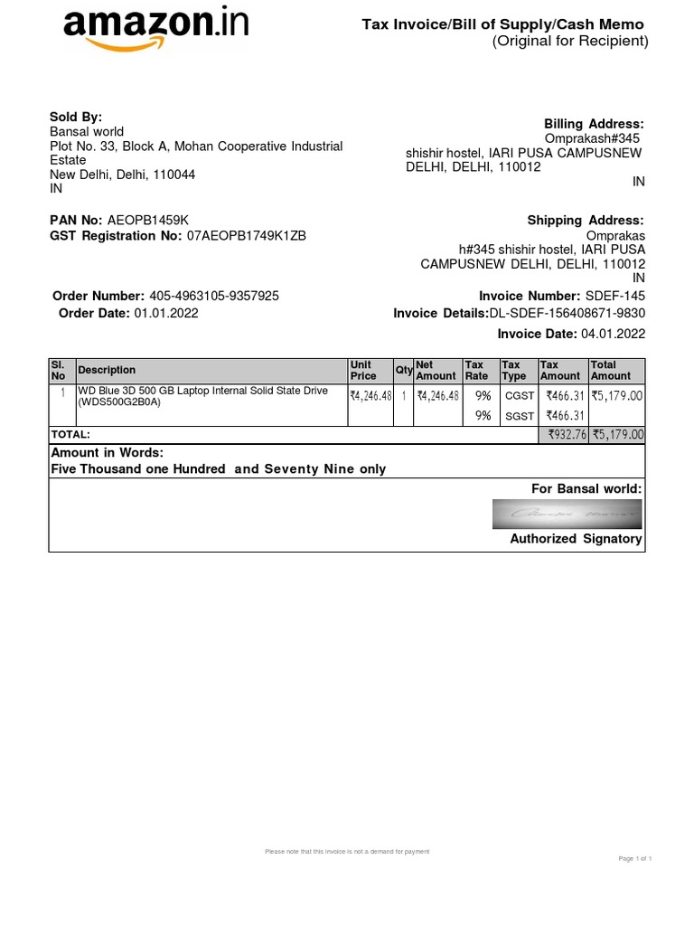 Invoice Dell PDF | PDF | Invoice | Economies