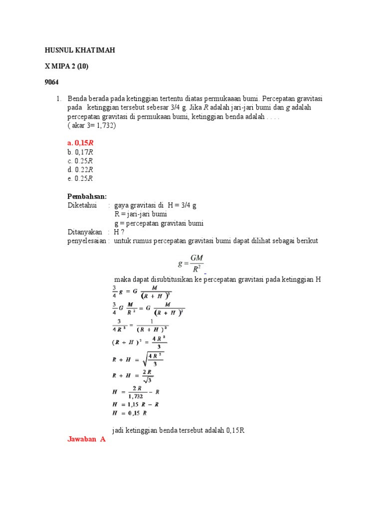 HUSNUL | PDF | Sains & Matematika