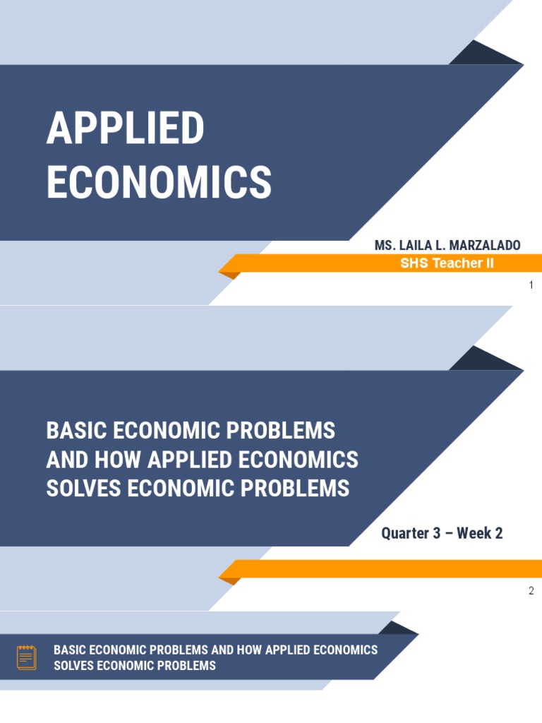 Applied Economics - Week 2 | PDF | Economics | Labour Economics