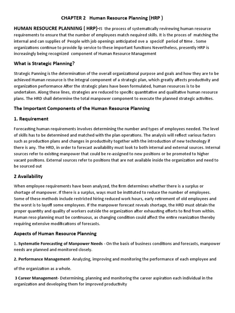 CHAPTER 2 Human Resource Planning (HRP) Human Resoucre Planning (HRP) | PDF | Human Resources ...