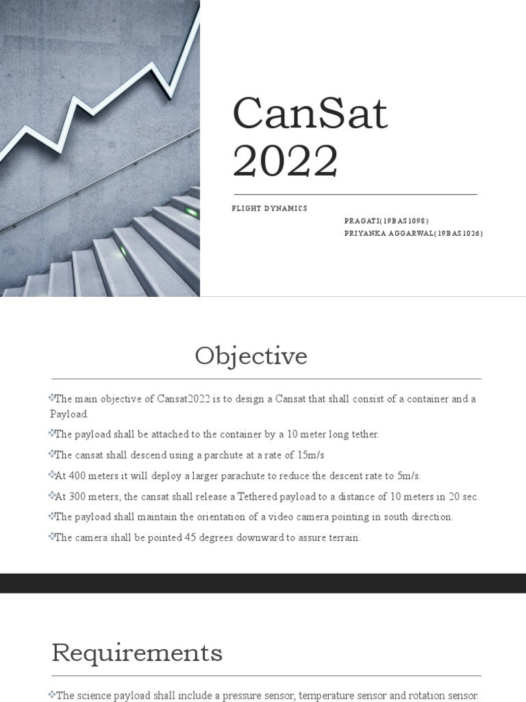 CanSat 2022 Flight Dynamics Presentation | PDF | Sensor | Thermometer