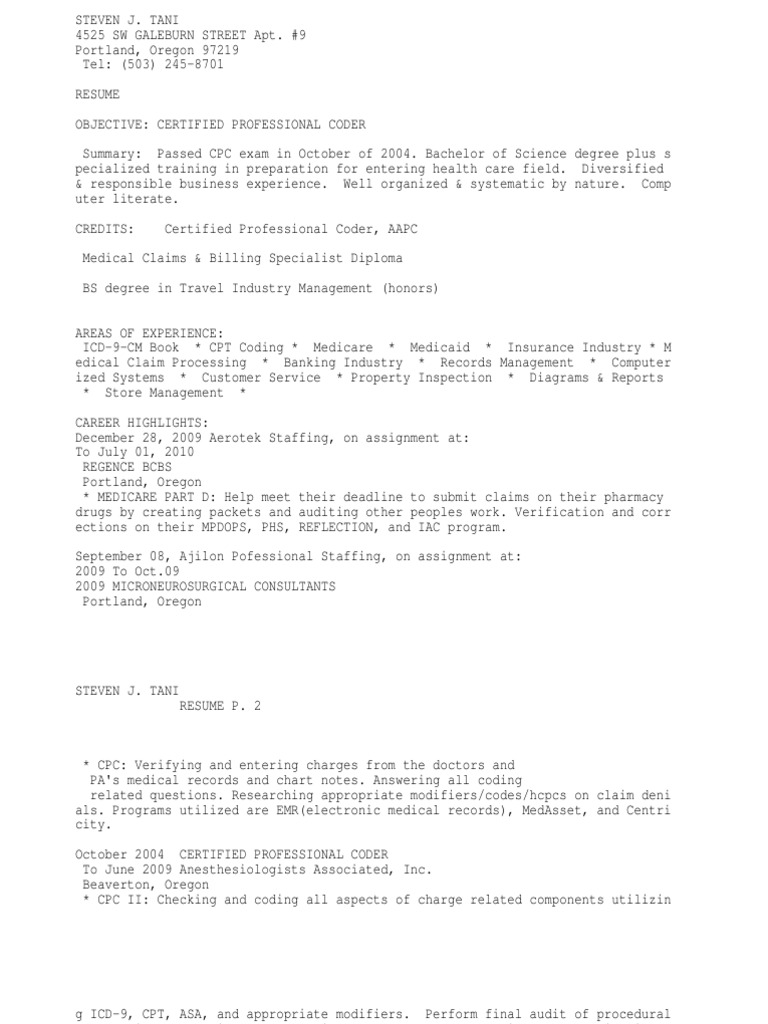 CPC or CERTIFIED MEDICAL CODER or MEDICAL CODER or CODER | PDF | Hawaii ...