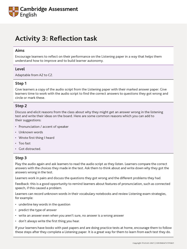 A2 Ket AFTER Listening Sample Test | PDF