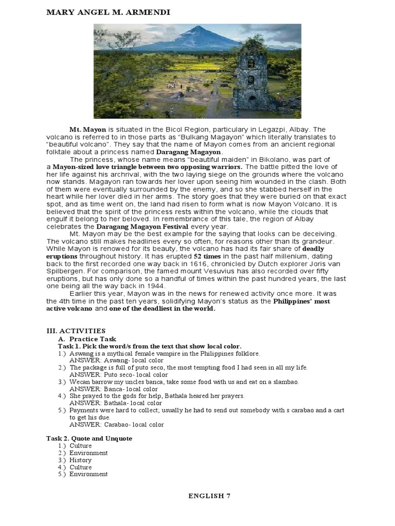 Mayon Volcano | PDF | Foods | Cuisine