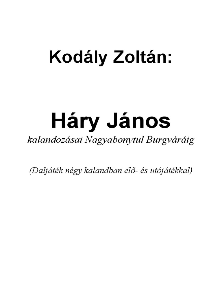 Háry János | PDF