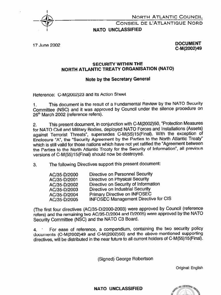 NATO Security Classification Overview | PDF