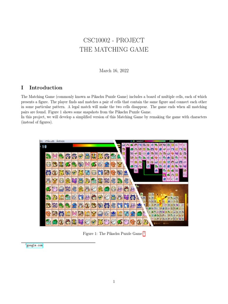 CSC10002 - PROJECT The Matching Game: March 16, 2022 | PDF | Pointer (Computer Programming ...