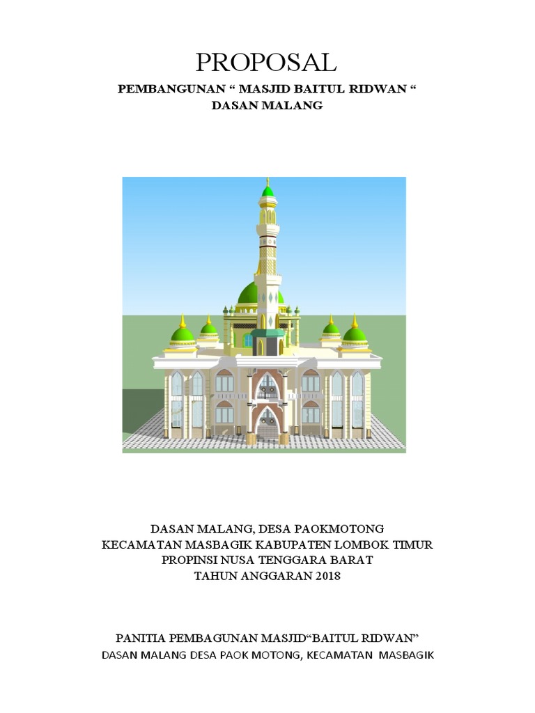Proposal Masjid Baitul Ridwan Permohonan Kayu 2 | PDF
