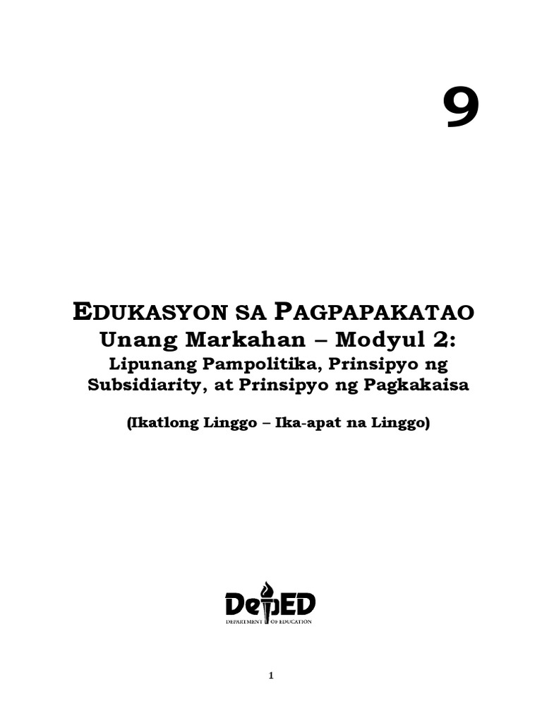 EsP9 - Q1 Module 2 | PDF