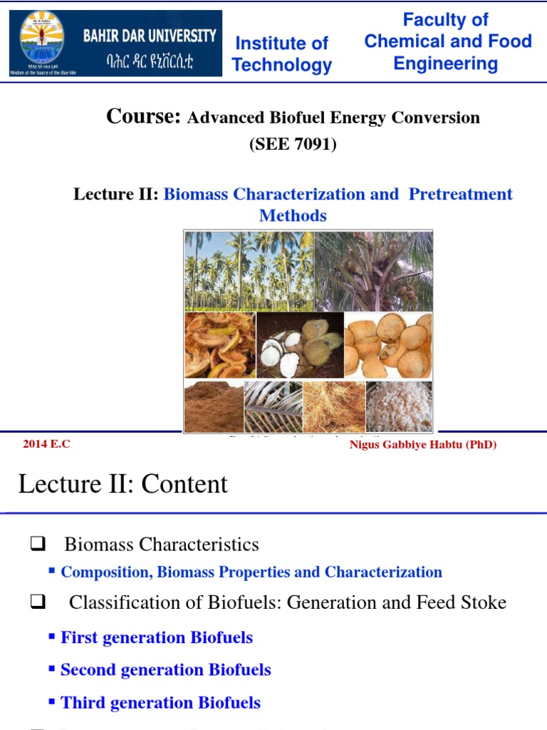 Biomass Characterization and Pretreatment Methods | PDF | Biofuel ...