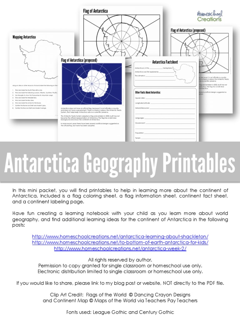 Antarctica Geography Printables | PDF | Antarctica | Earth Sciences