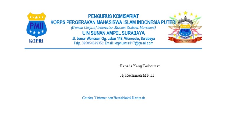 KOP Surat KOPRI PK PMII UINSA | PDF