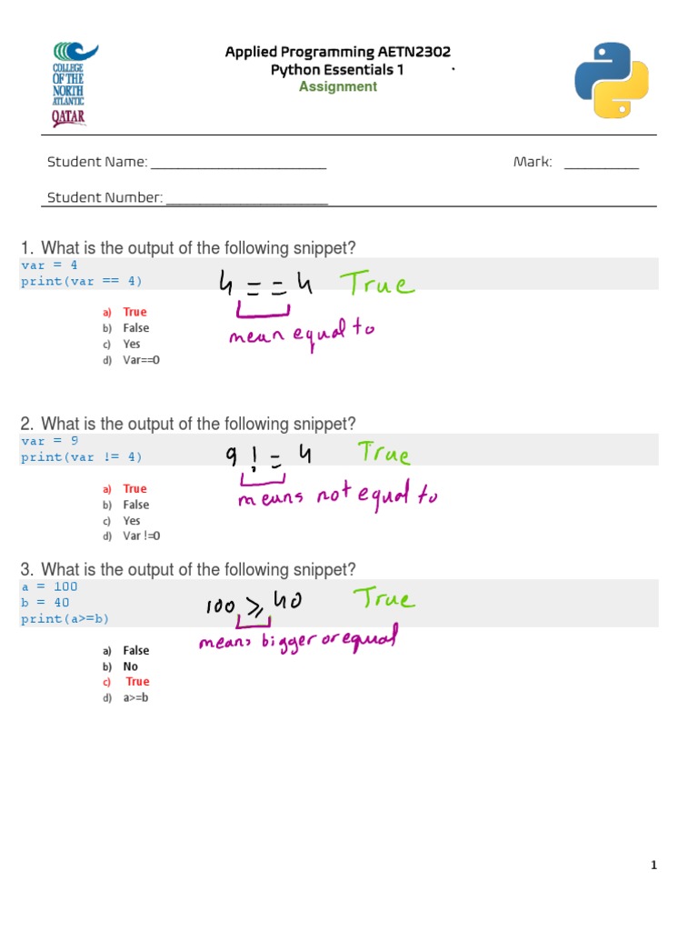 What Is The Output of The Following Snippet?: Applied Programming ...