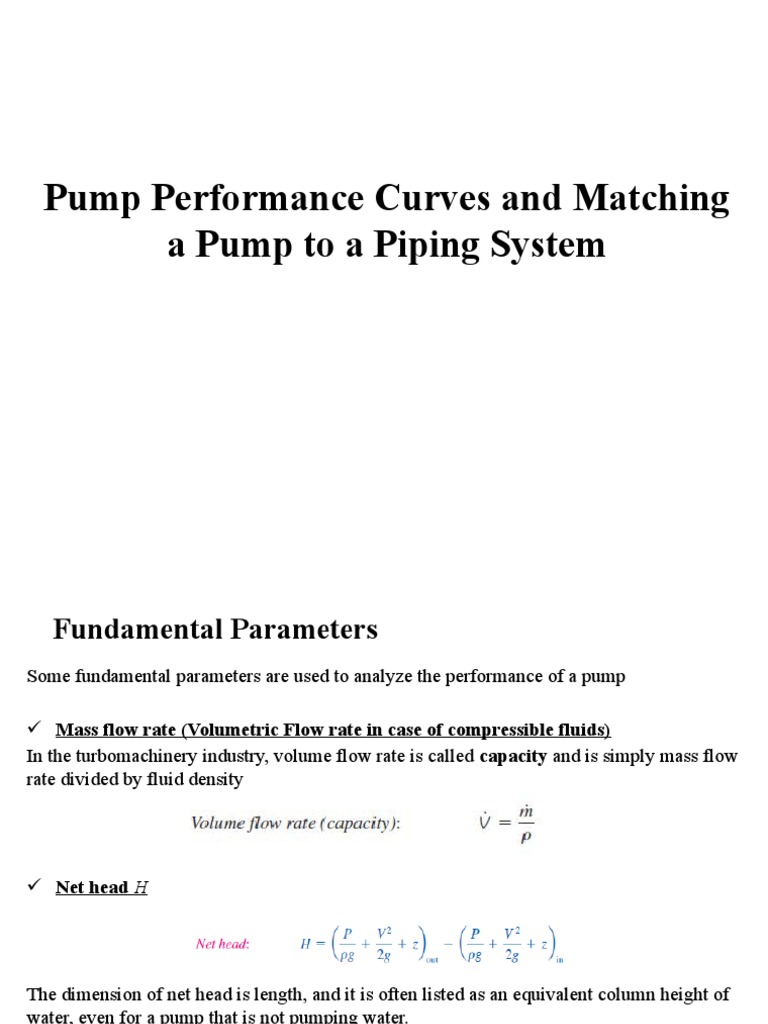 Matching Pumps to Piping Systems: Understanding Pump Performance Curves ...