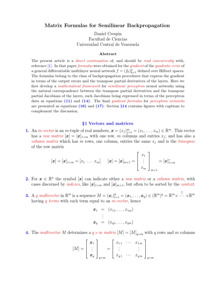Semilinear Neural Network Gradients | PDF | Matrix (Mathematics) | Derivative