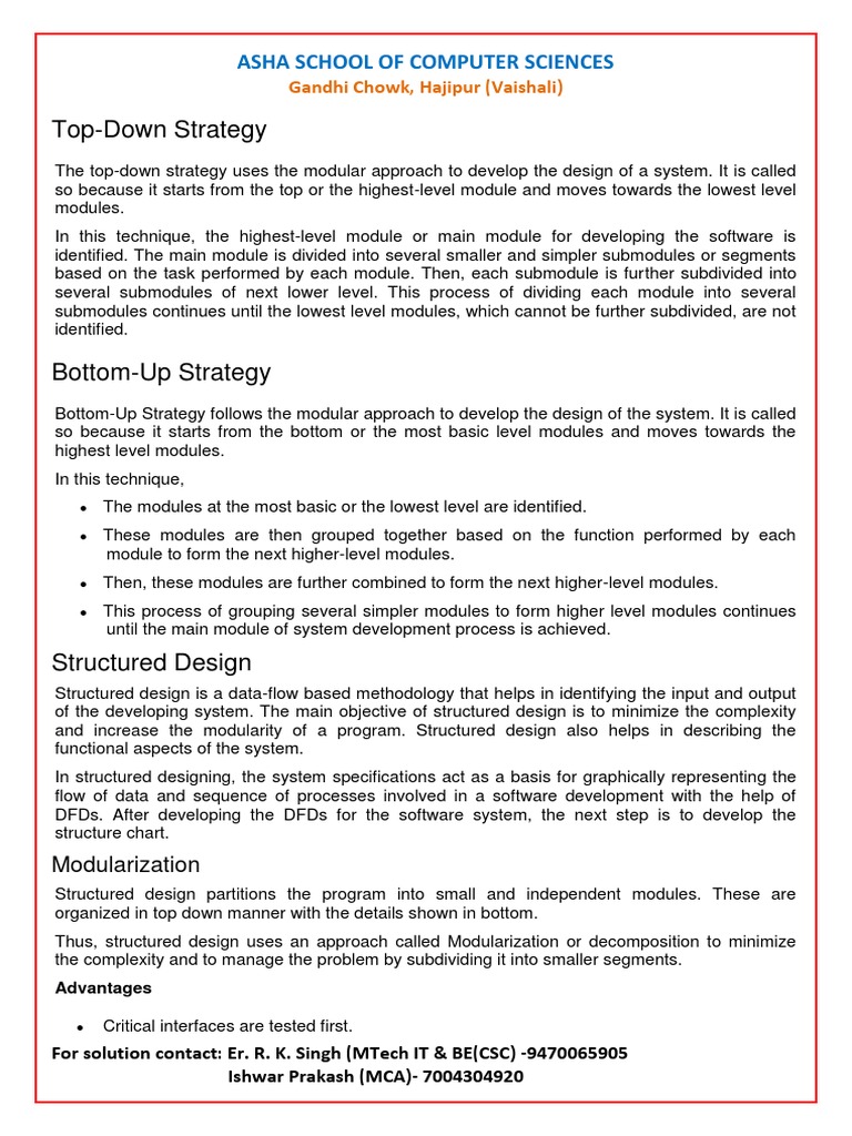 Top-Down Modular Design Explained | PDF | Top Down And Bottom Up Design ...