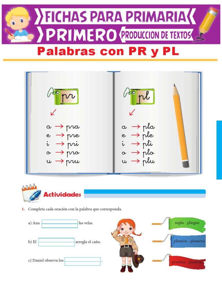 Palabras Con PR y PL para Primer Grado de Primaria | PDF