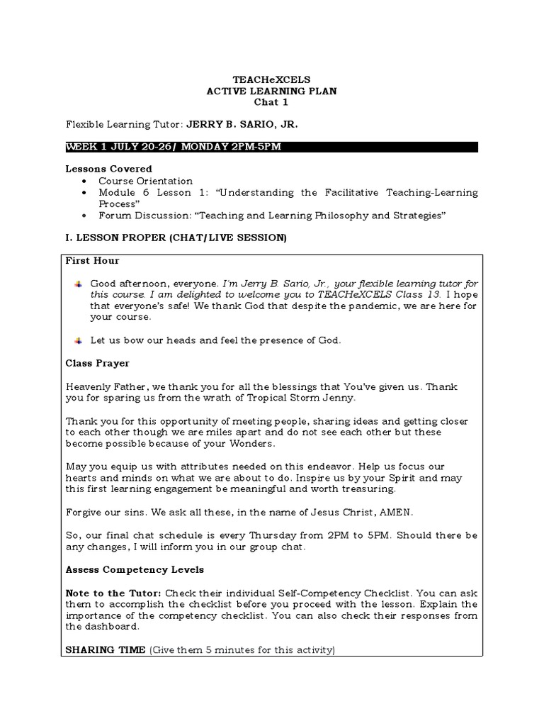 ALP Chat-1 TEACHEXCELS | PDF | Teachers | Learning Styles