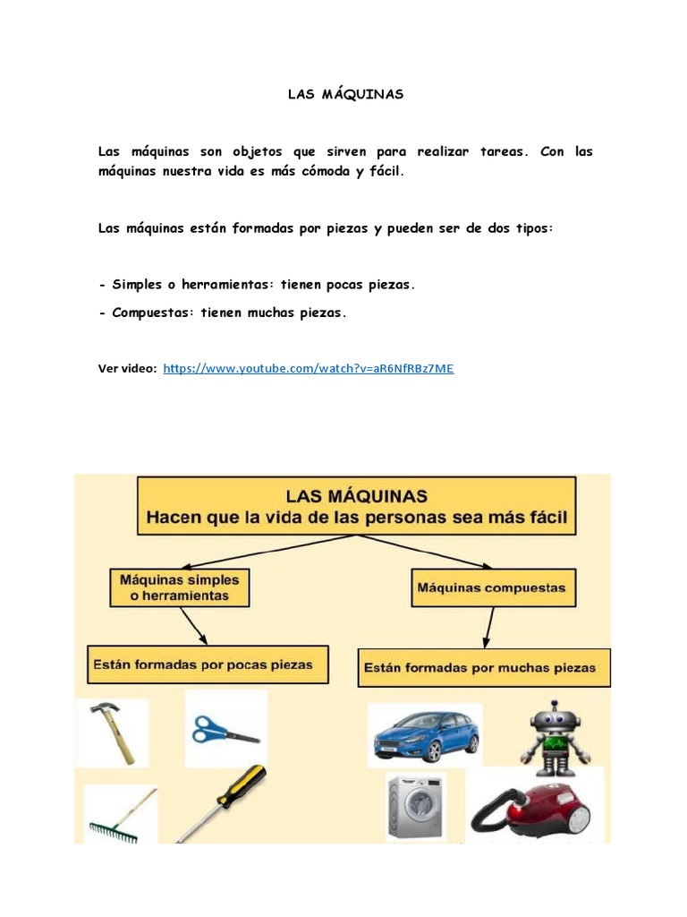 Tema Sobre Las Máquinas para Niños de 1° y 2° | PDF