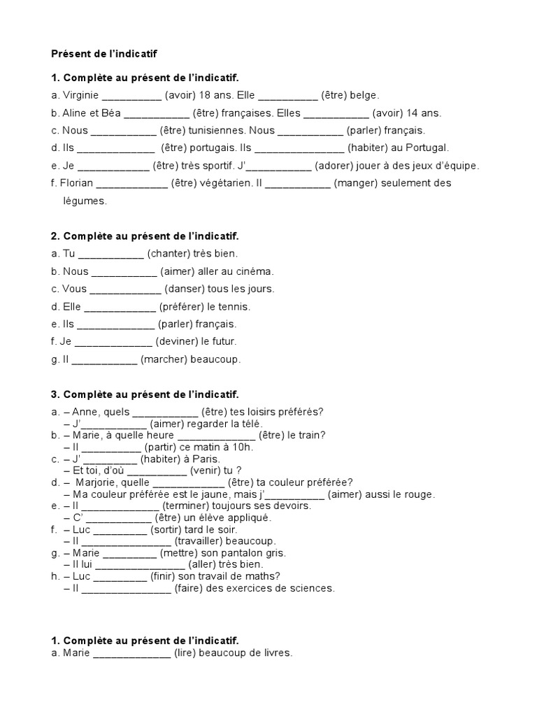 Presente Indicativo | PDF