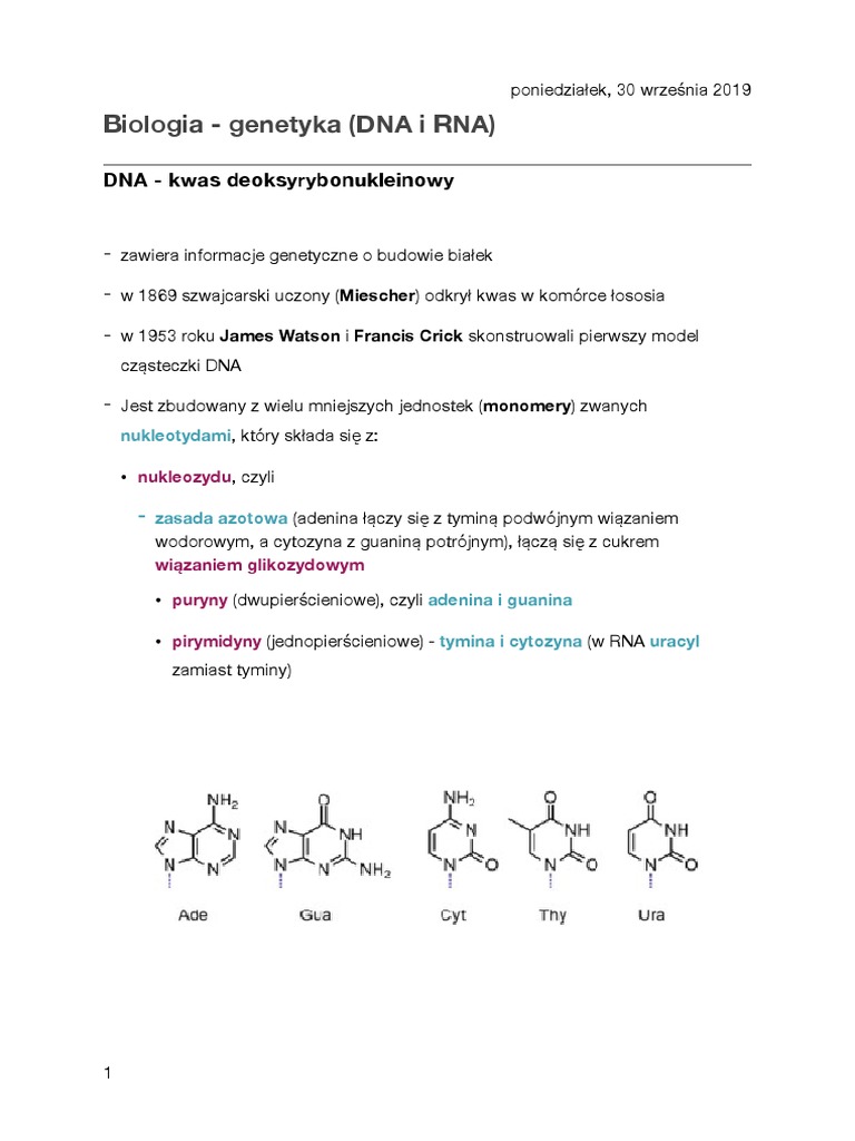 Biologia - Genetyka | PDF