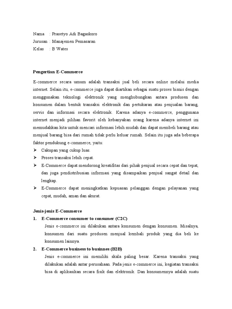 E Commerce | PDF | Pengelolaan Keuangan & Uang | Komputer