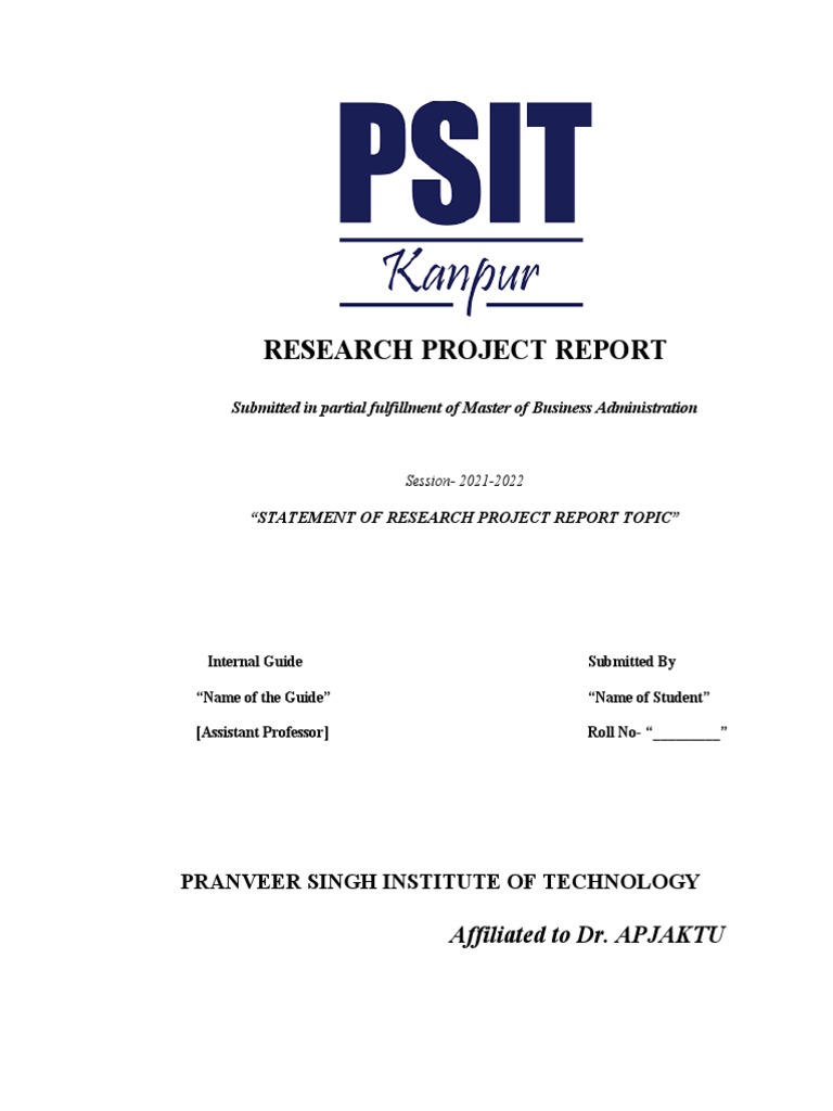 Psit Mba Prefatory Pages Format RPR 2022 | PDF