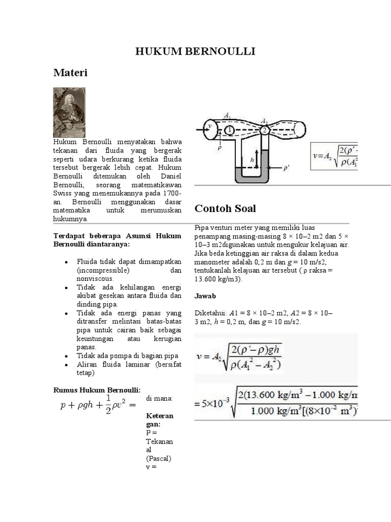 Hukum Bernoulli | PDF