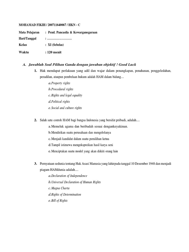 Instrumen Soal Penilaian Aspek Pengetahuan | PDF | Ilmu Sosial
