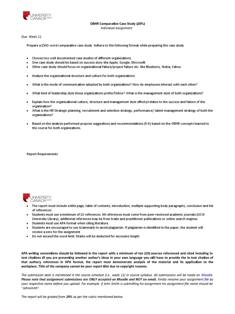 OBHR Comparative Case Study | PDF | Apa Style | Paragraph